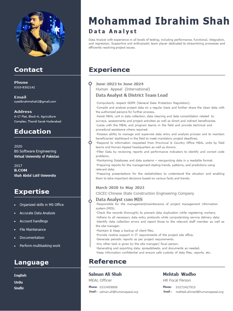 Syed Ibrahim Shah CV | PDF