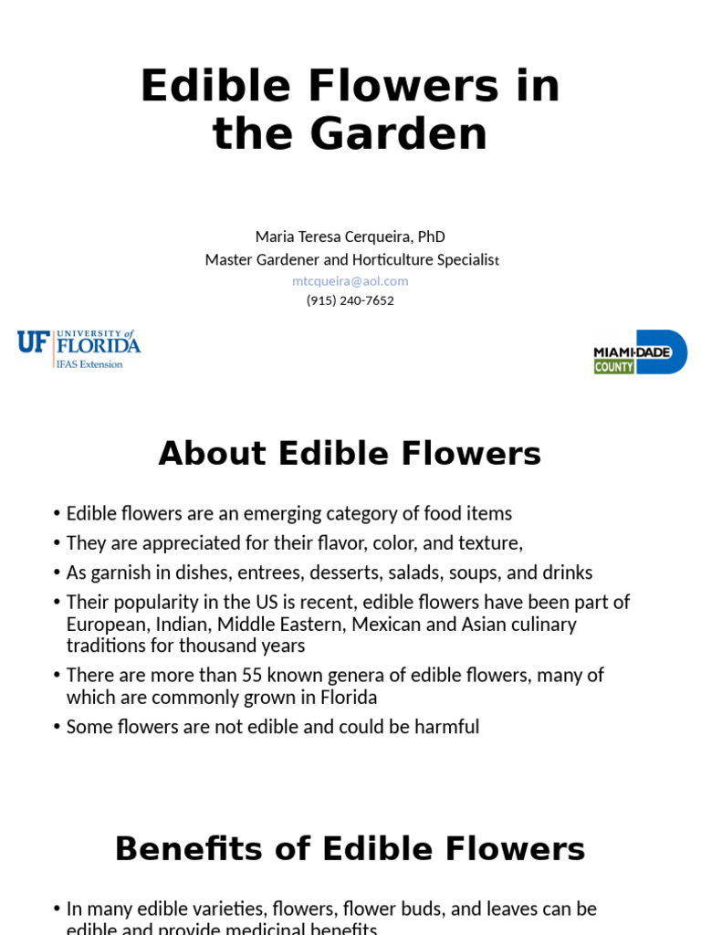 Edible Flowers in The Garden | PDF