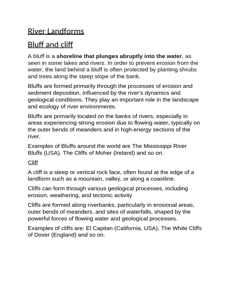 River Landforms | PDF