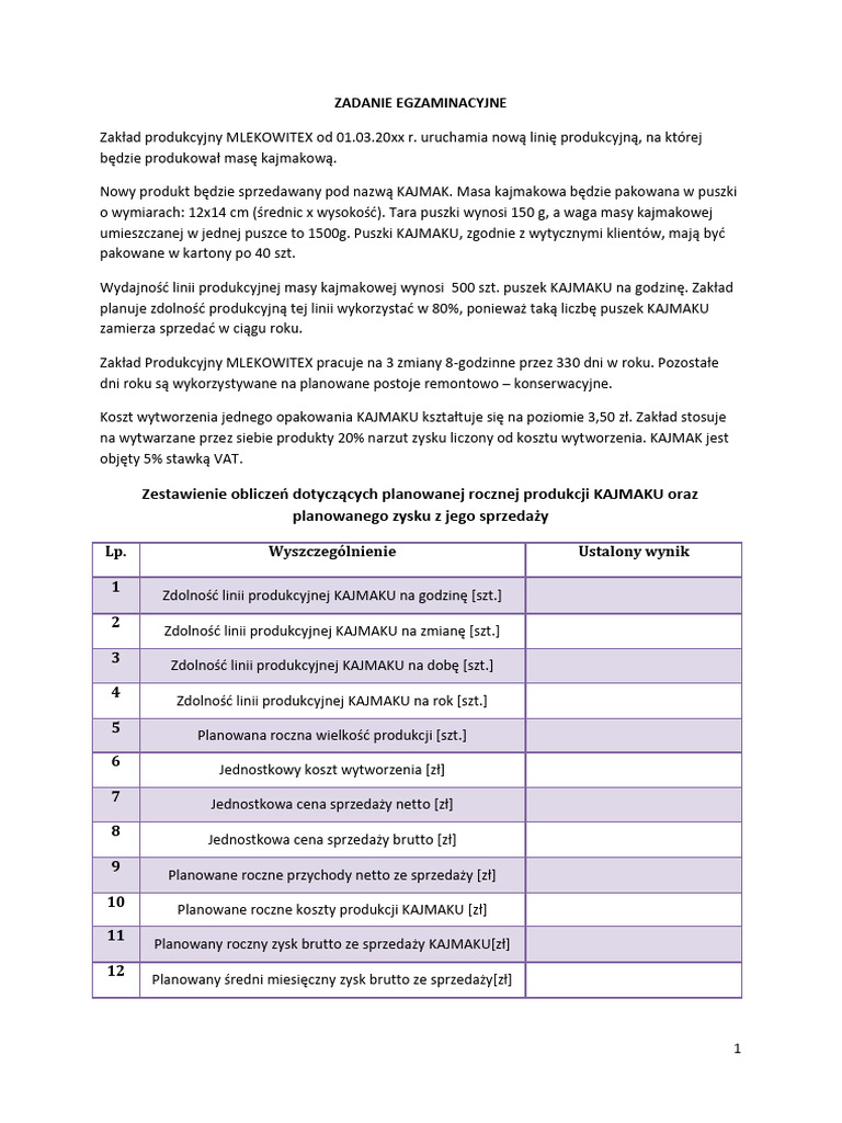Zadanie Egzaminacyjne - Kopia | PDF