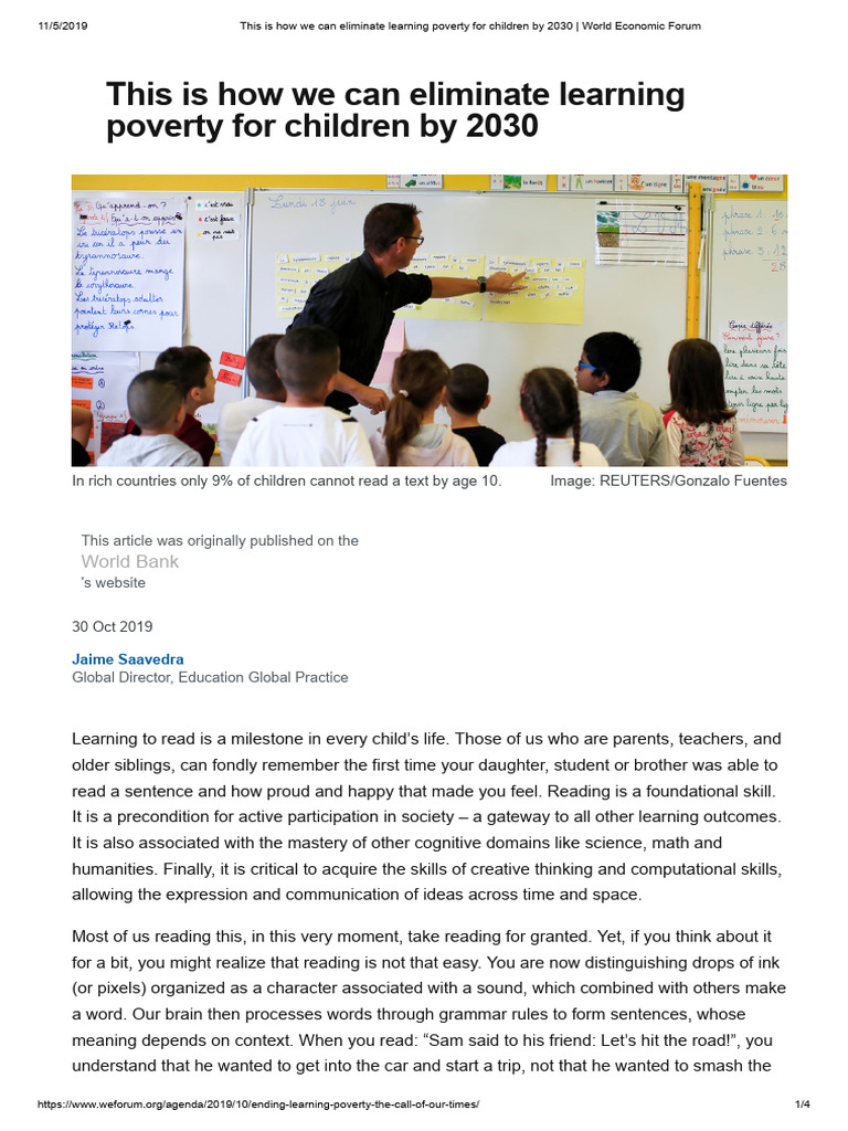 This Is How We Can Eliminate Learning Poverty For Children by 2030 ...