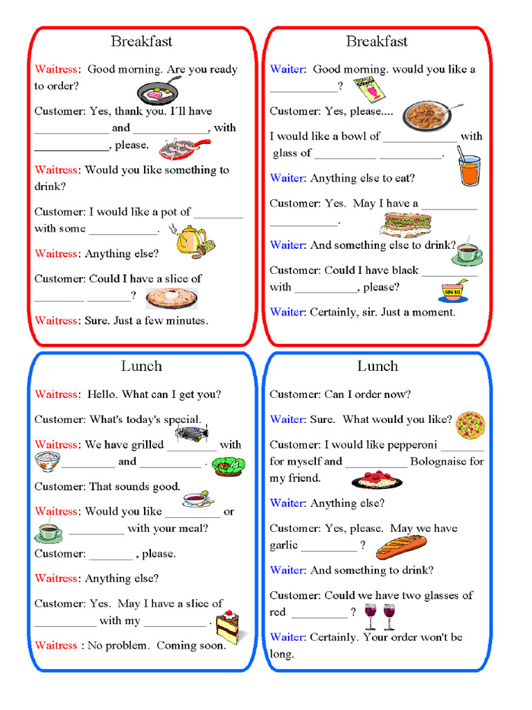 Ordering Food - Dialogue | PDF