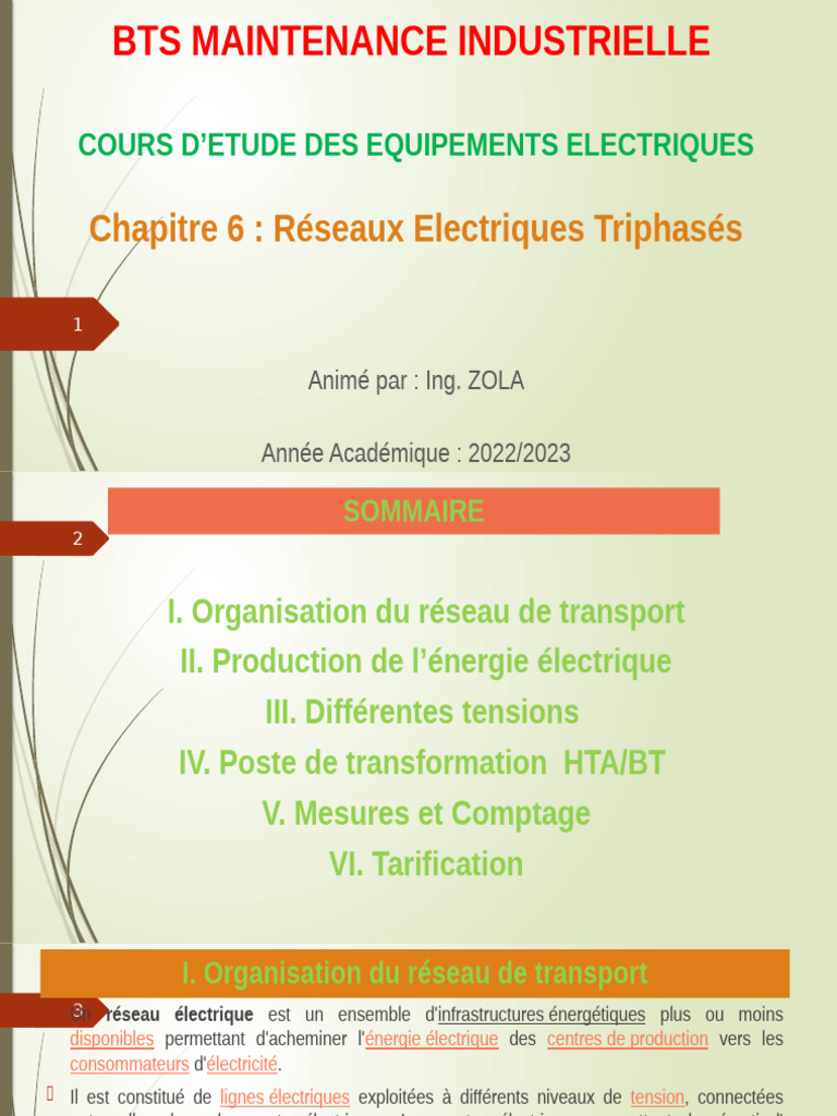Diapo 6 - Réseaux Electriques Triphasés | PDF