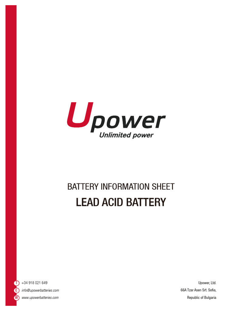 Battery Information Sheet OPzS | PDF | Lead | Oxide