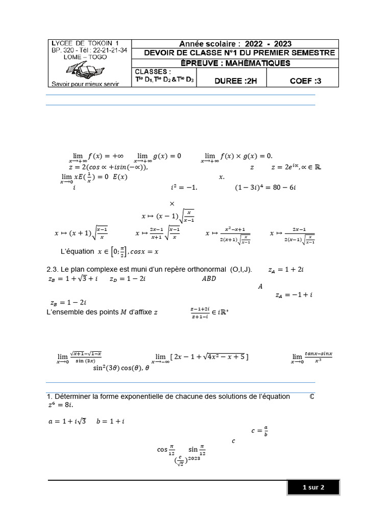 SPT Maths 5 (+228 92 46 29 62) | PDF