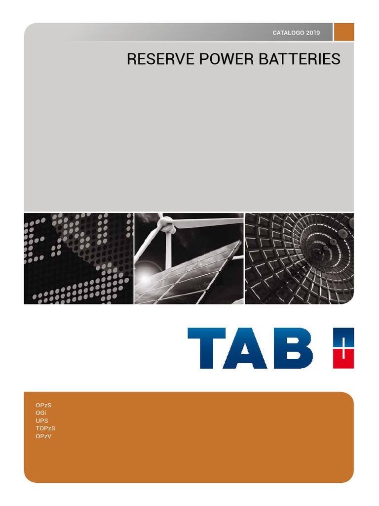 TAB OPzS Reserve Power Batteries Guide | PDF
