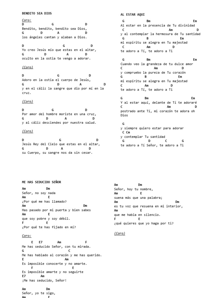 Cantos G Hora Santa Xto Rey 2024 | PDF