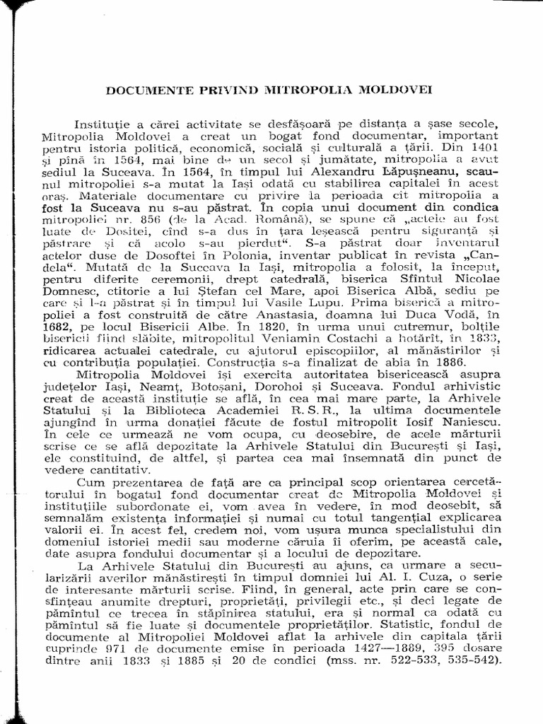 TV - 1993 - nr.8-10 - Documente Privind Mitropolia Moldovei | PDF
