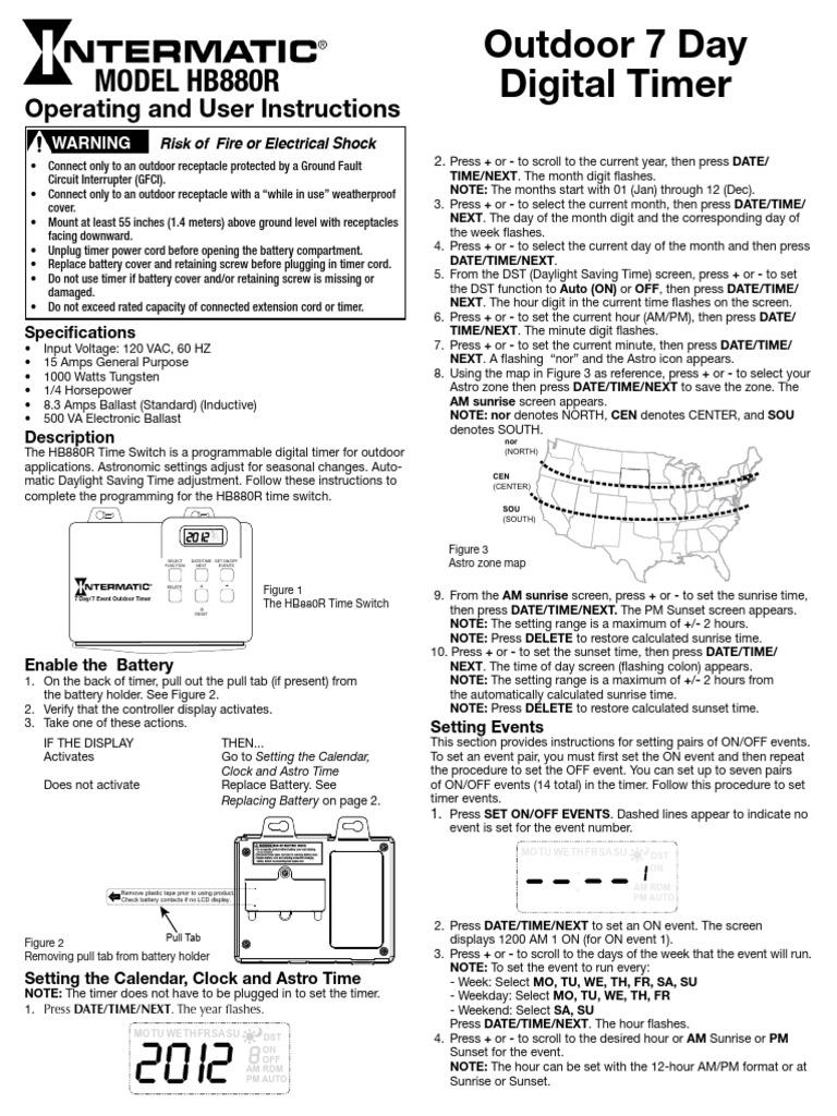 Intermatic Timer hb880r - Instructions | PDF | Electrical Engineering ...