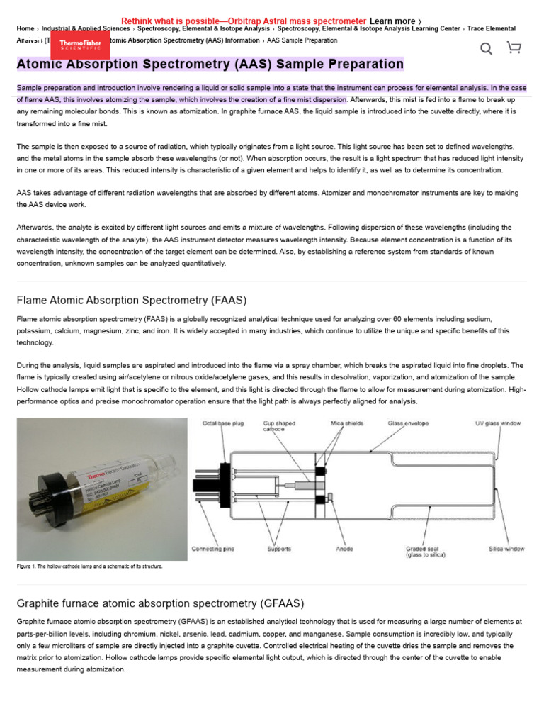 AAS Sample Preparation - Thermo Fisher Scientific - IQ | PDF