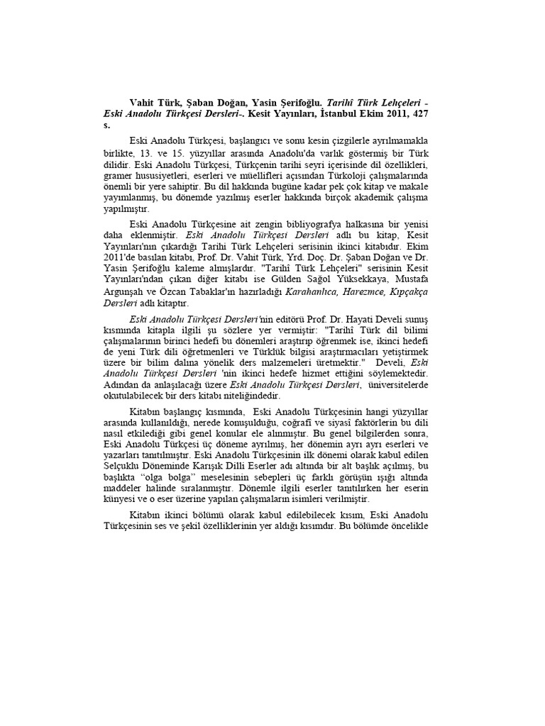 Vahit Turk Saban Dogan Yasin Serifoglu T | PDF