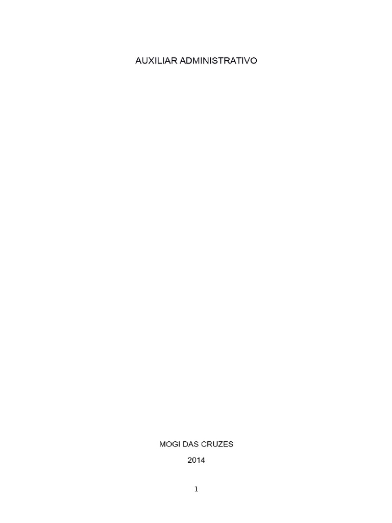 APOSTILA CURSO DE AUXILIAR ADMINISTRATIVO Silmara - Docx - TOAZ - INFO | PDF