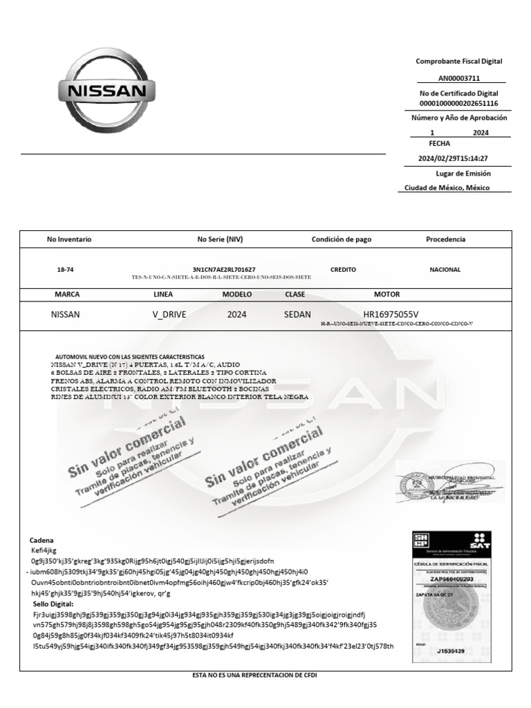 Factura Nissan | PDF