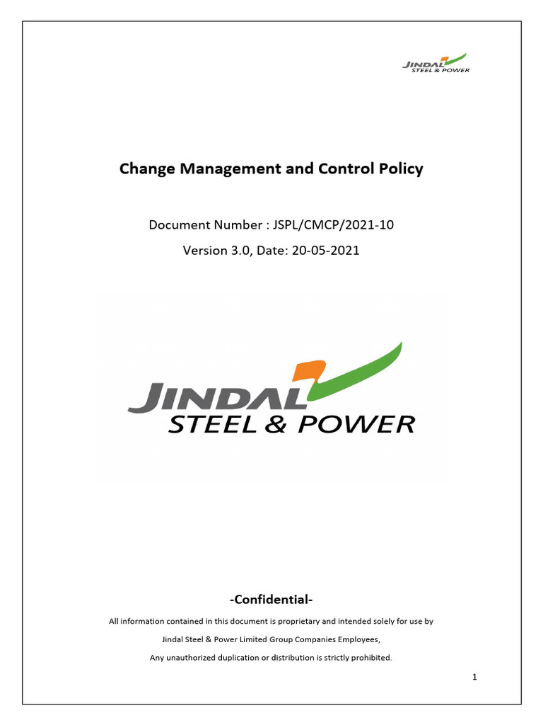 Change Management Control Policy | PDF | Information Security ...