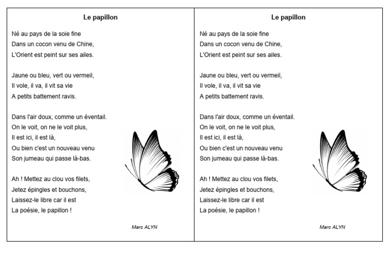 Poésie Le Papillon Marc Alyn | PDF