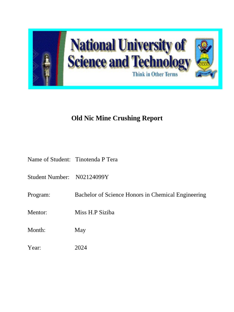 Old Nic Mine Crushing Process Overview | PDF