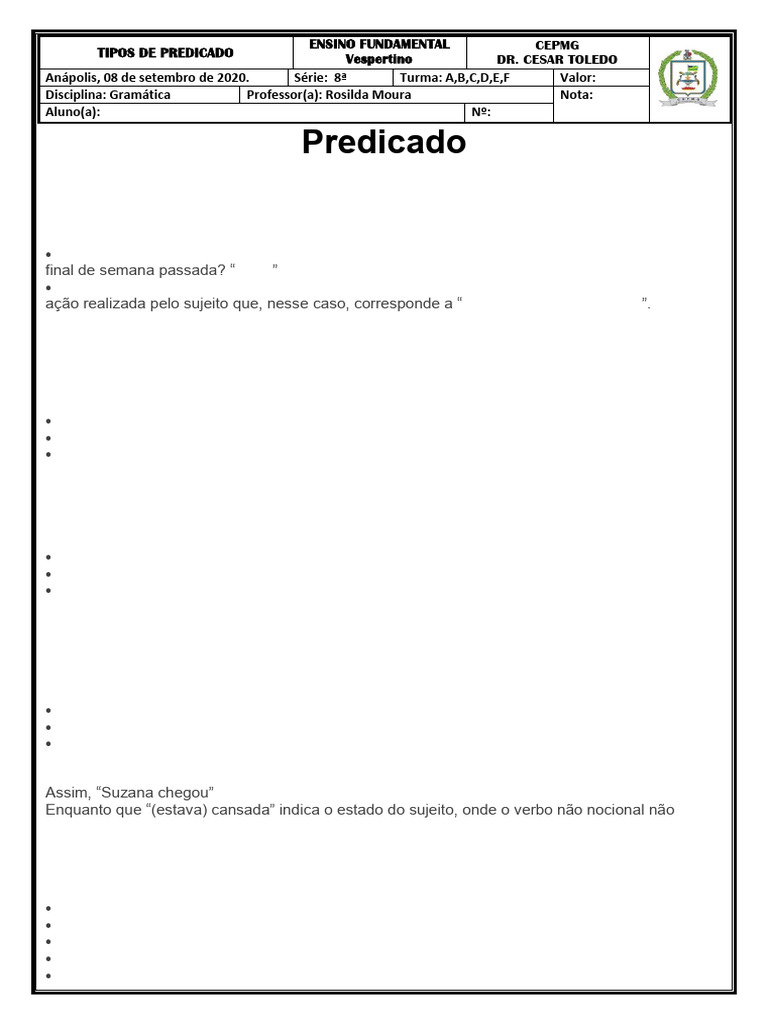 6 - Tipos de Predicados | PDF