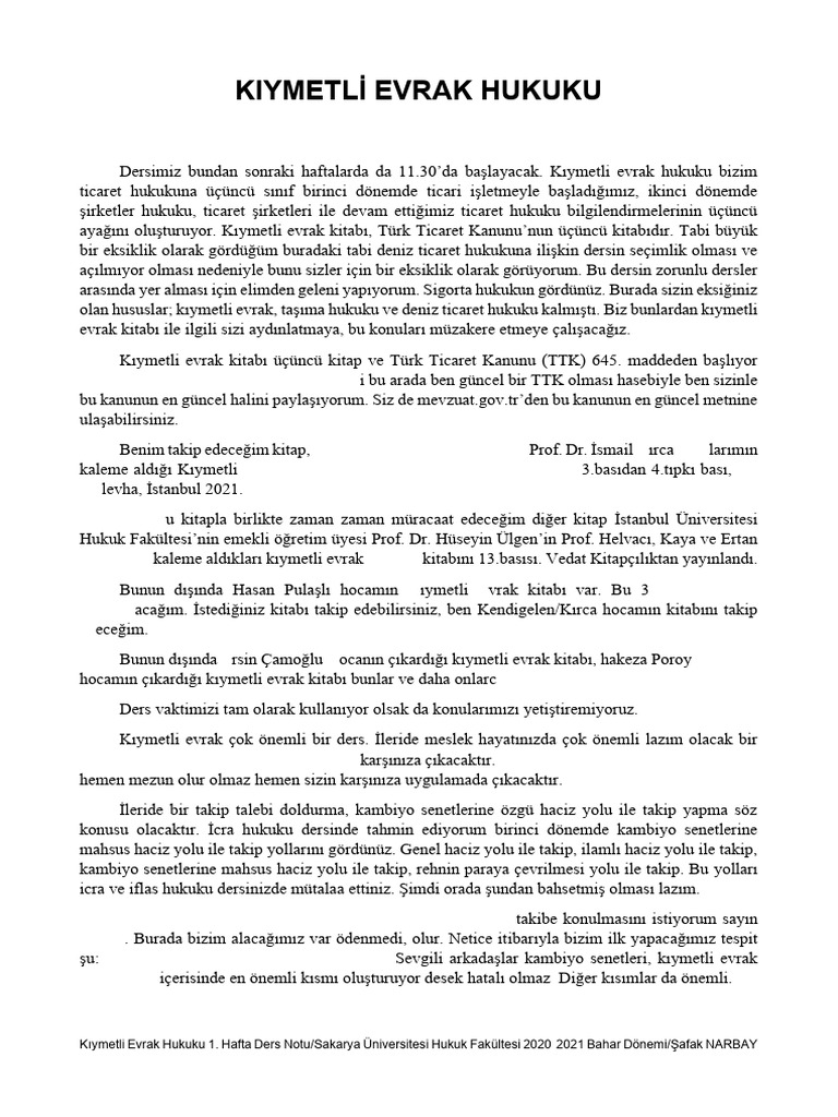 Kıymetli Evrak FİNAL Ses Kaydı Notları | PDF