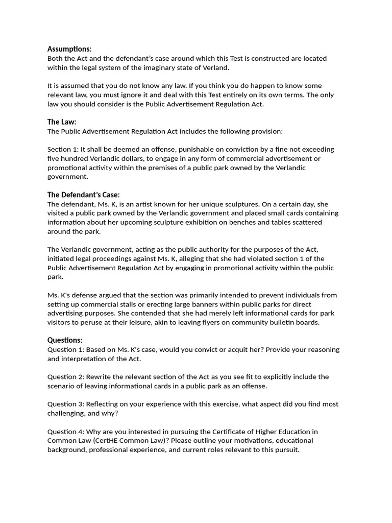 CertHE Sample Paper 3 | PDF | Social Science | Law