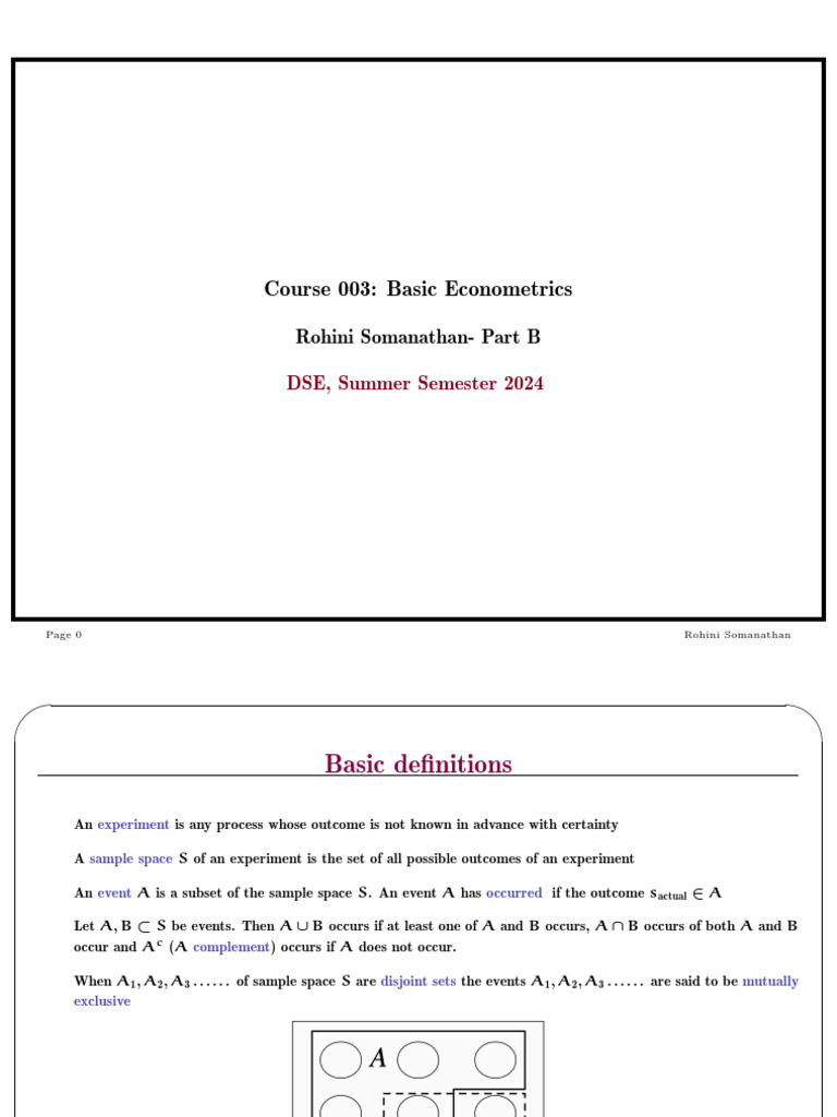 T1 Prob Basics and RVs | PDF