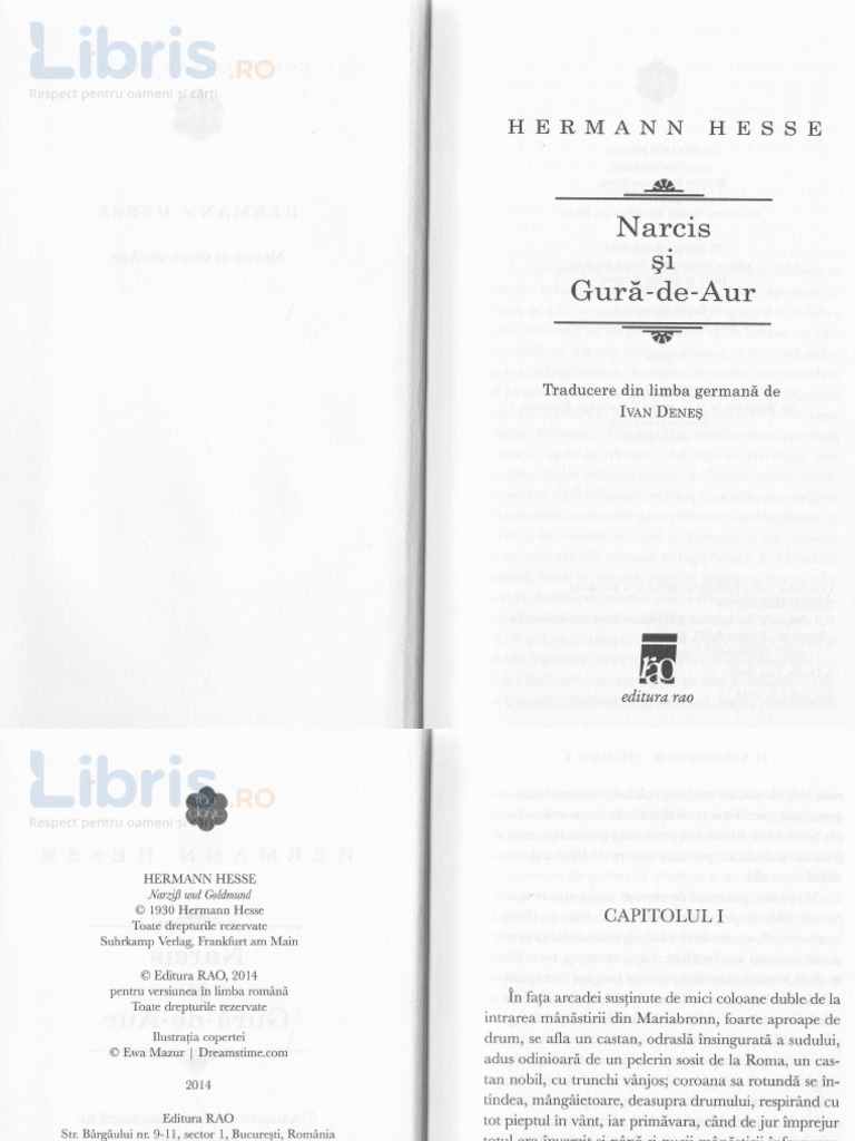 Narcis Si Gura-de-Aur (Rao Clasic) - Hermann Hesse | PDF