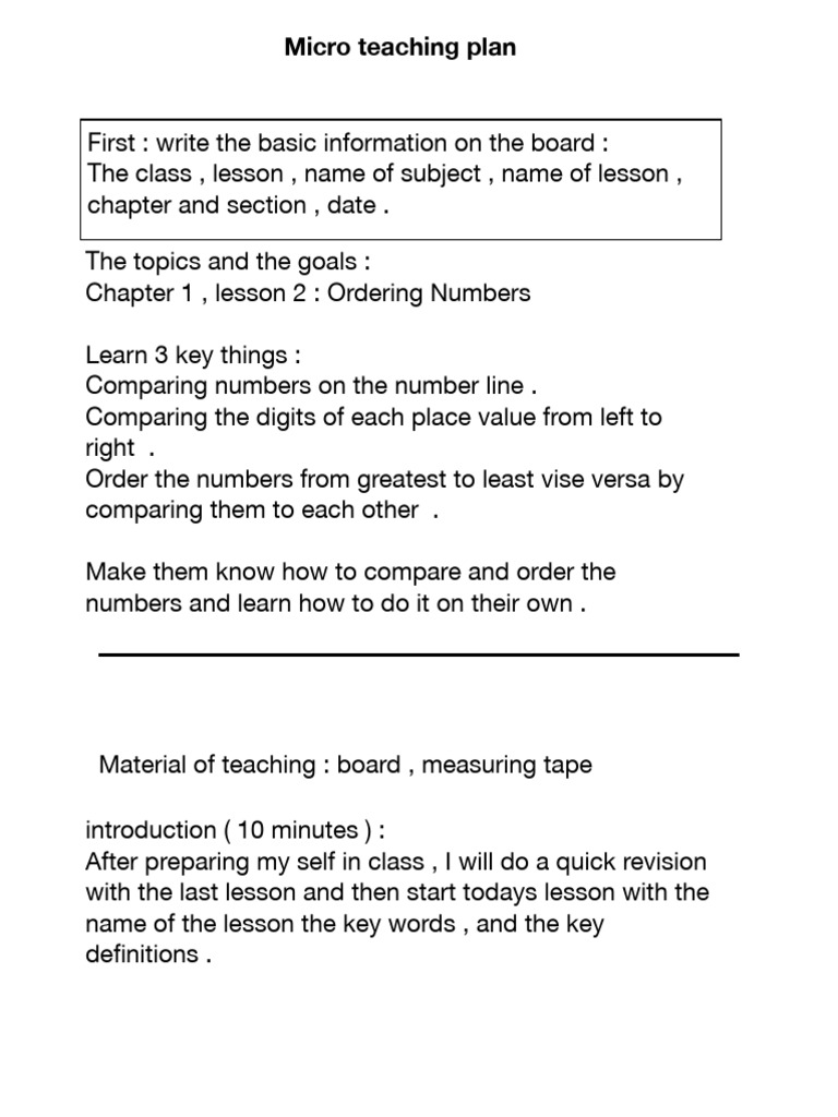Micro Teaching Plan | PDF