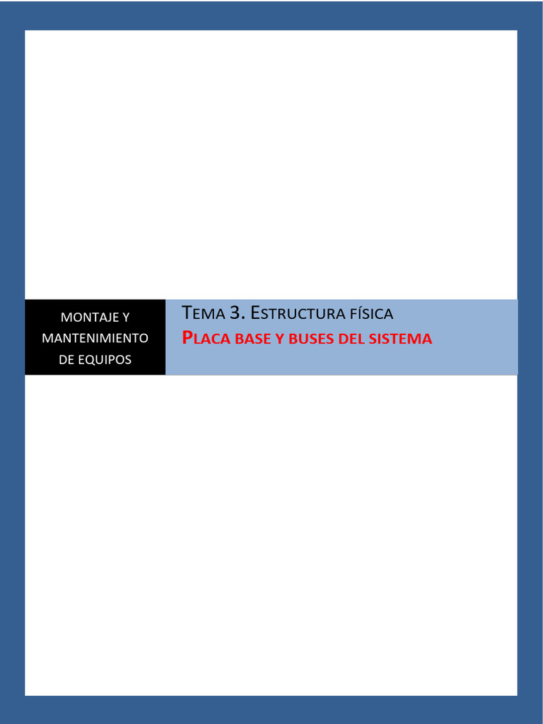 Tema 3. Placa Base y Buses Del Sistema | PDF