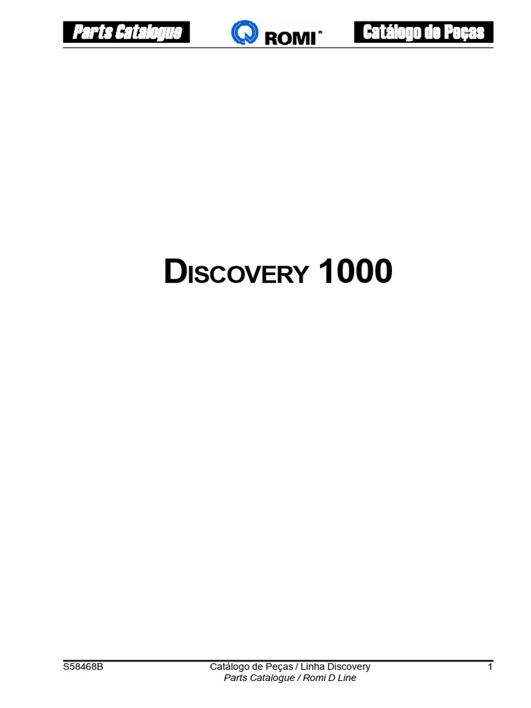 Manual Peças Romi D1000 | PDF