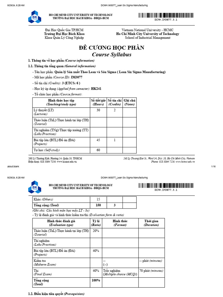 DCMH - IM3077 - Lean Six Sigma Manufacturing-241 | PDF