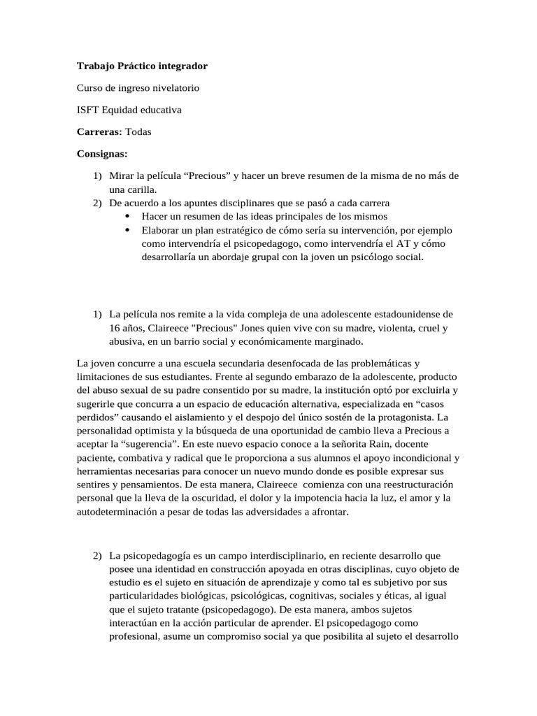 Trabajo Práctico Integrador | PDF
