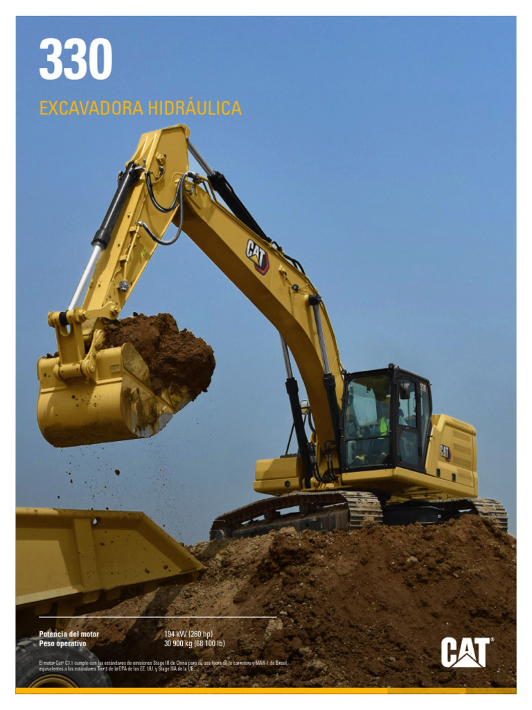 Ficha Tecnica Excavadora Cat 330 | PDF