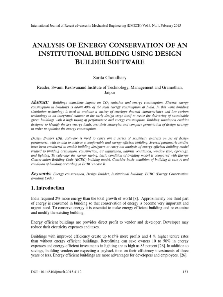 Analysis of Energy Conservation of An in | PDF