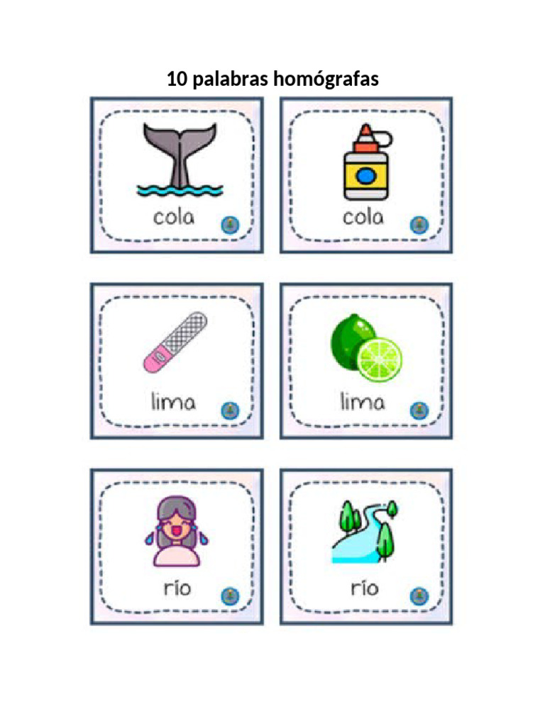 10 palabras homógrafas | PDF