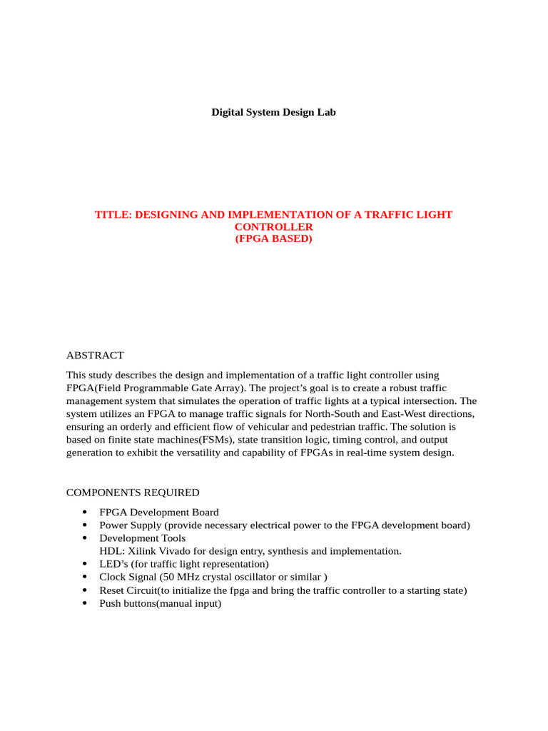 DSD Lab Mini Project | PDF