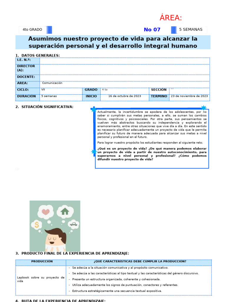4º Experiencia de Aprendizaje - Exp7 - Comun | PDF