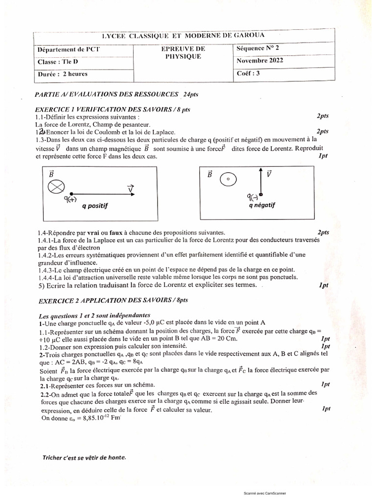 Physique TD Éval 2 | PDF