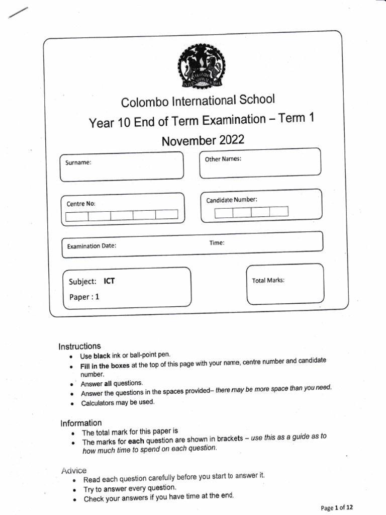 Edexcel-Sample Papers-2022 ICT | PDF