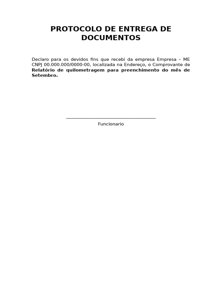 Protocolo de Entrega de Documentos | PDF