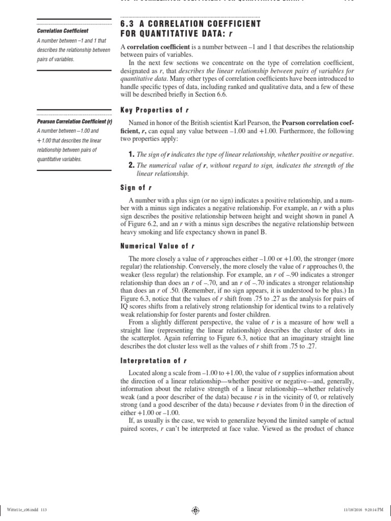 12) .Correlation Co-Efficient - R, Qualitative Relationship | PDF