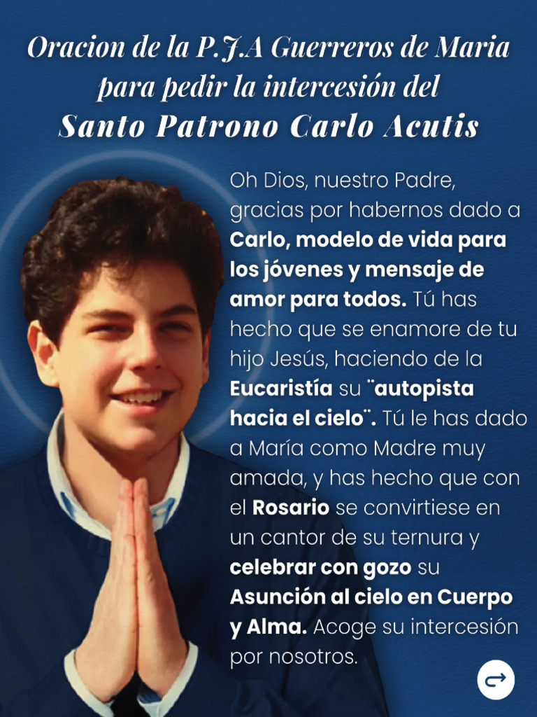 Oracion de La P.J.A para Pedir La Intercesión de Carlo Acutis | PDF