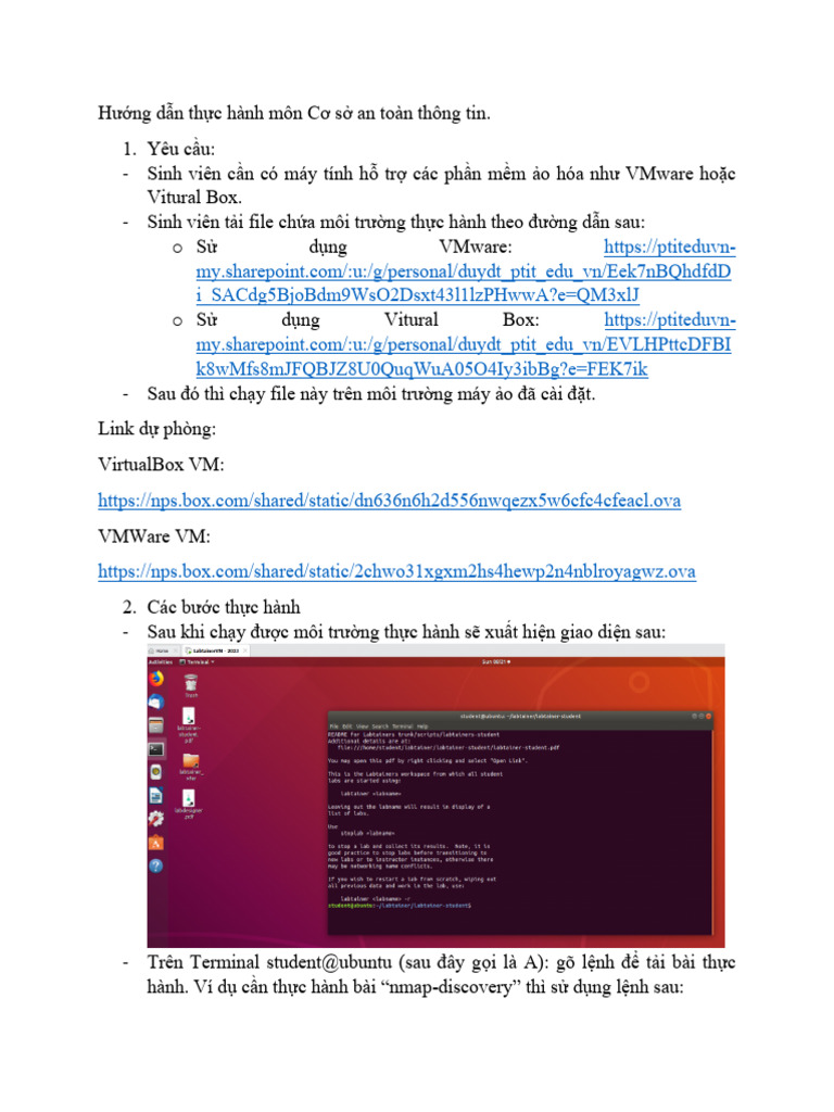 Hướng Dẫn Thực Hành Môn CSATTT | PDF