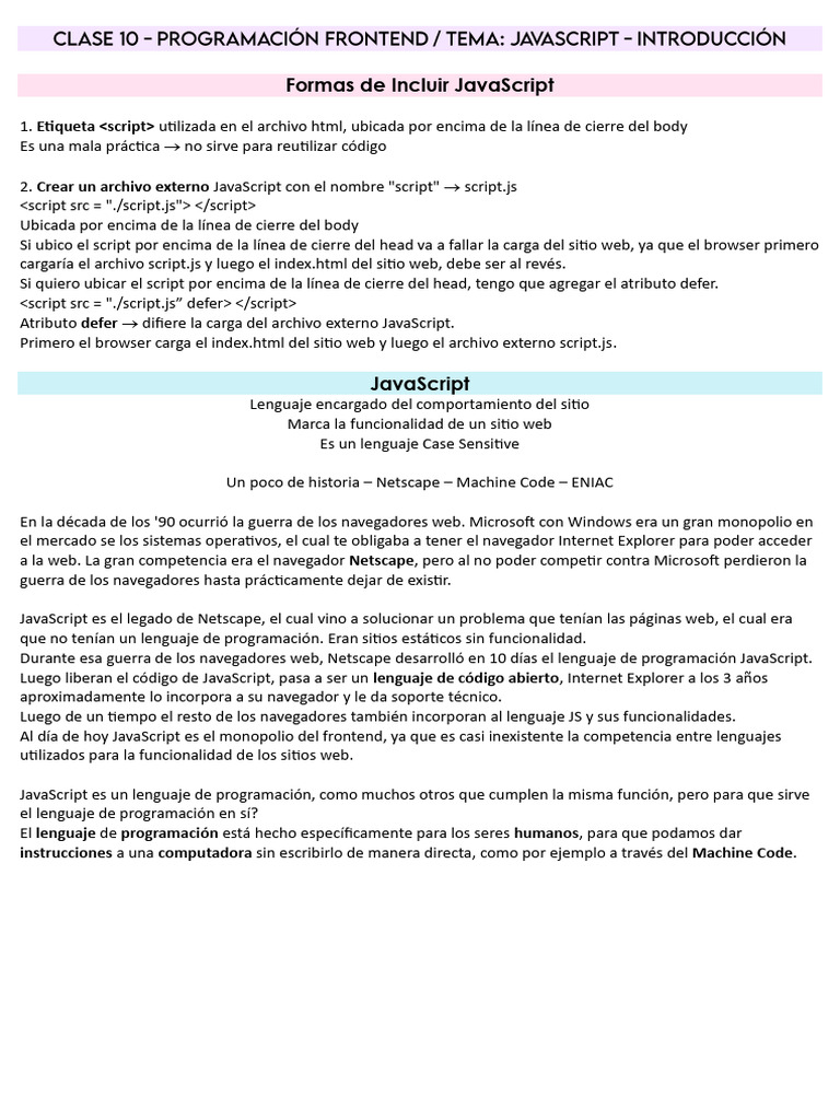 Clase 10 JavaScript | PDF