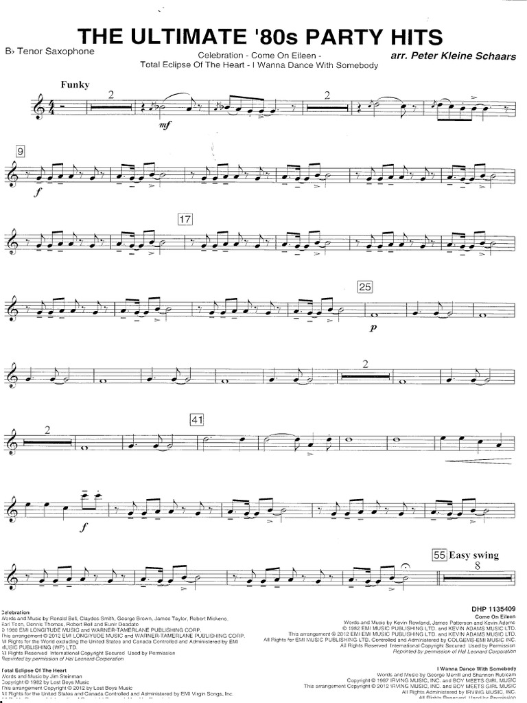 11 The Ultimate 80s - Saxophone Tenor Sib | PDF