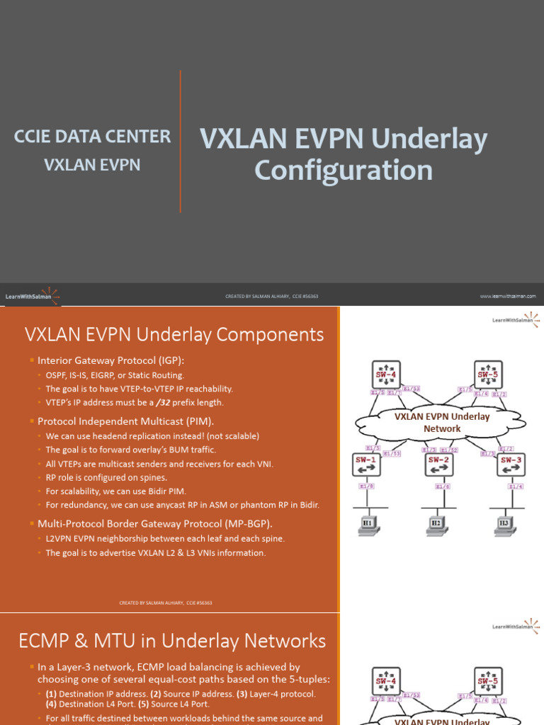 06 07 VXLAN EVPN Underlay Configuration | PDF