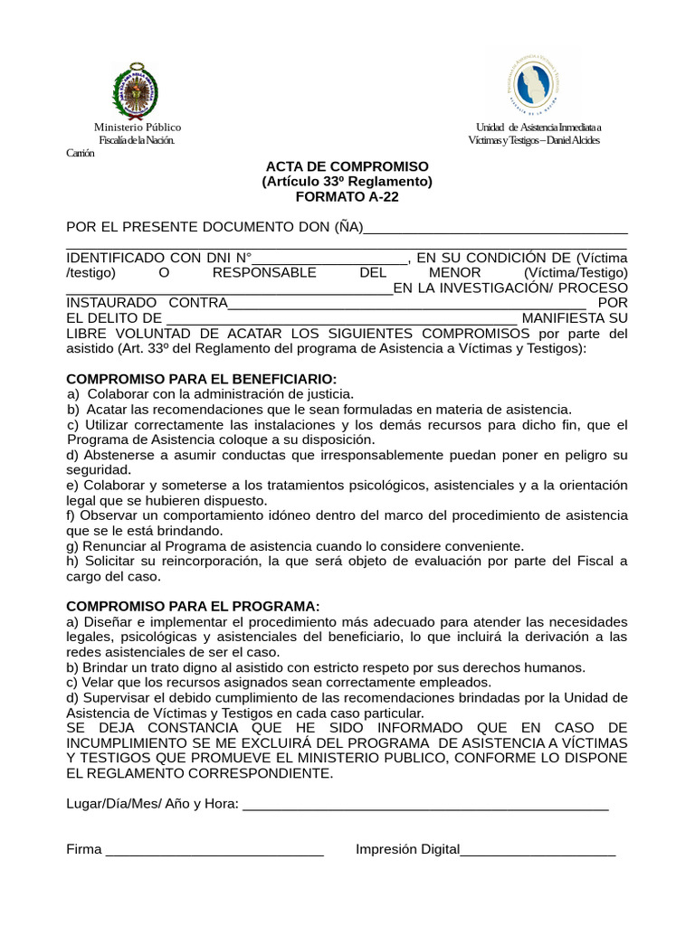 ACTA DE COMPROMISO 2015 | PDF