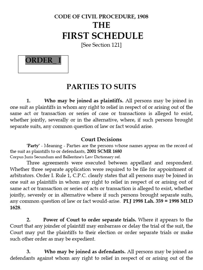Code of Civil Procedure Orders and Rules | PDF | Lawsuit | Res Judicata