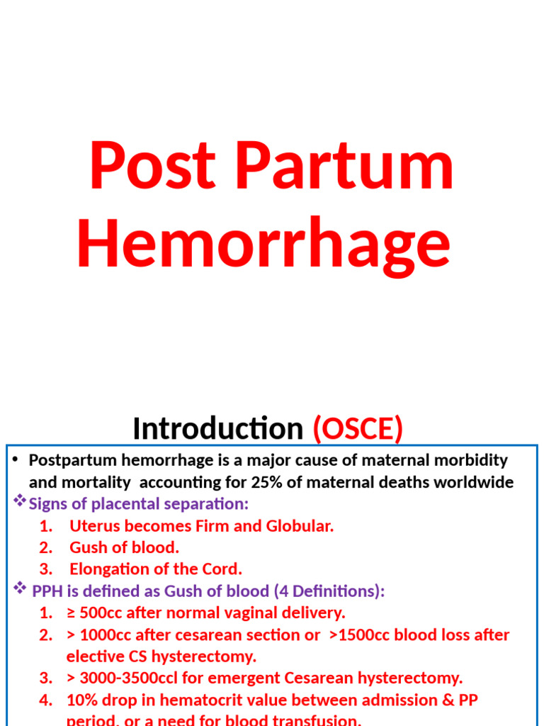 Post Partum Hemorrhage | PDF
