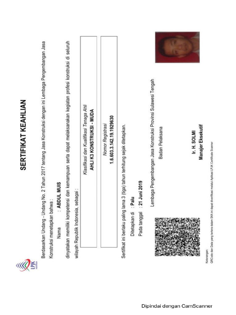 Ska Ahli K3 Konstruksi Muda Abdul Muis | PDF