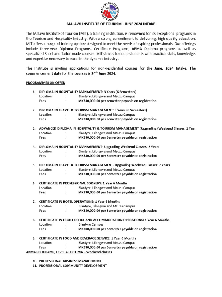 MIT-2024-June-Intake-Programs-Offered | PDF