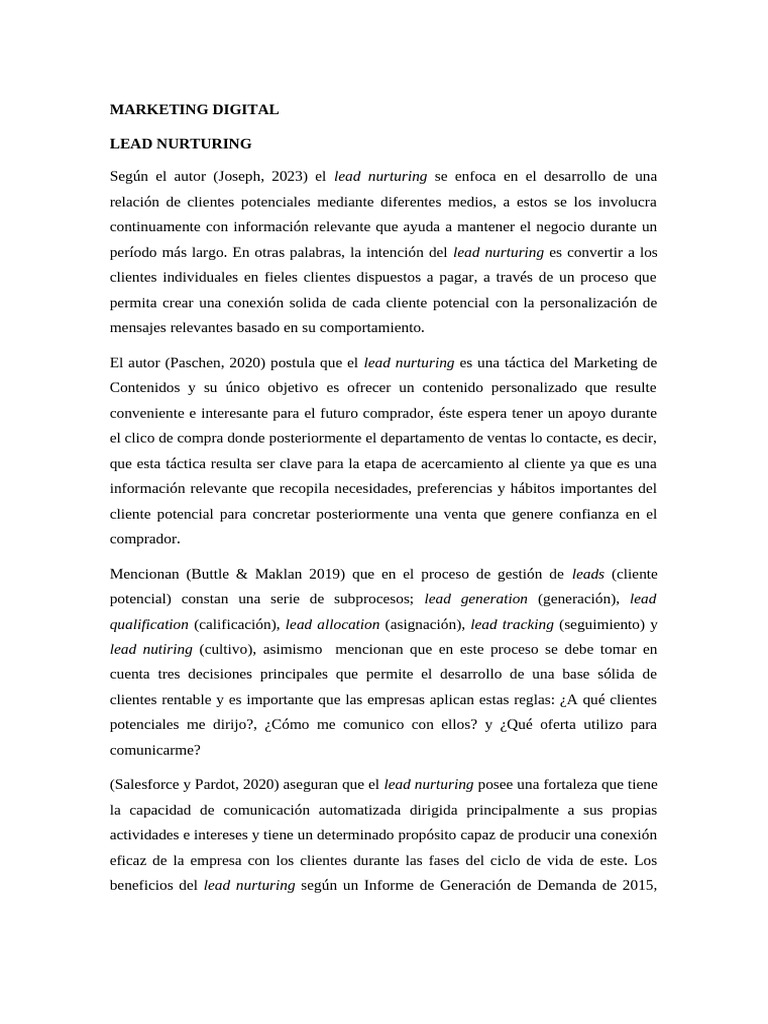 Lead Nurturing | PDF